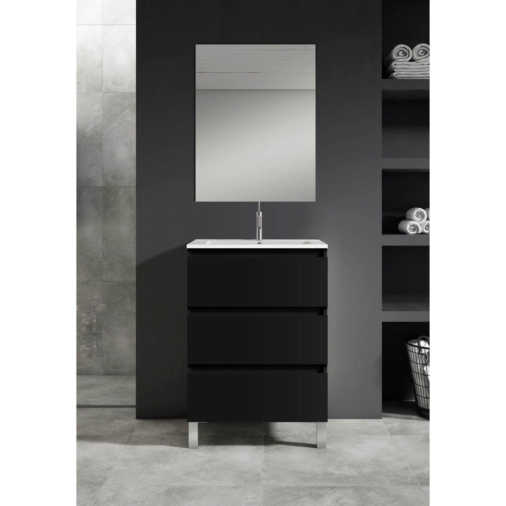 Saniclass Chaci PLUS Badkameronderkast - 60x86x46cm - 3 lades ...