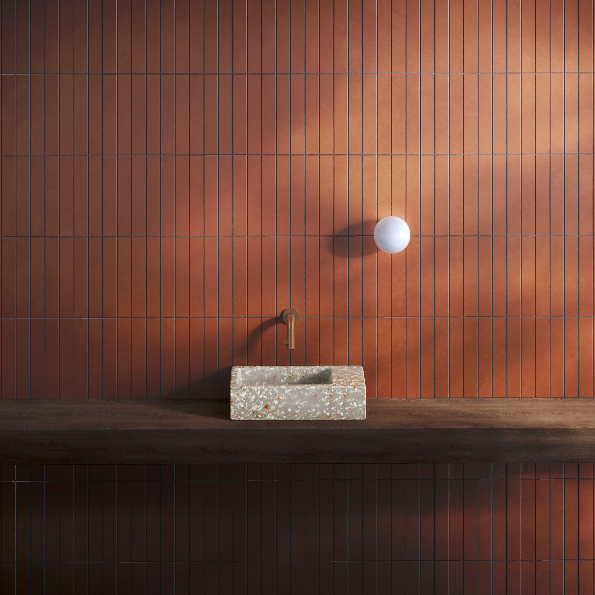 Clou Flush 3 fontein - 36x18cm - rechts - gerecycled PE - licht terra ...