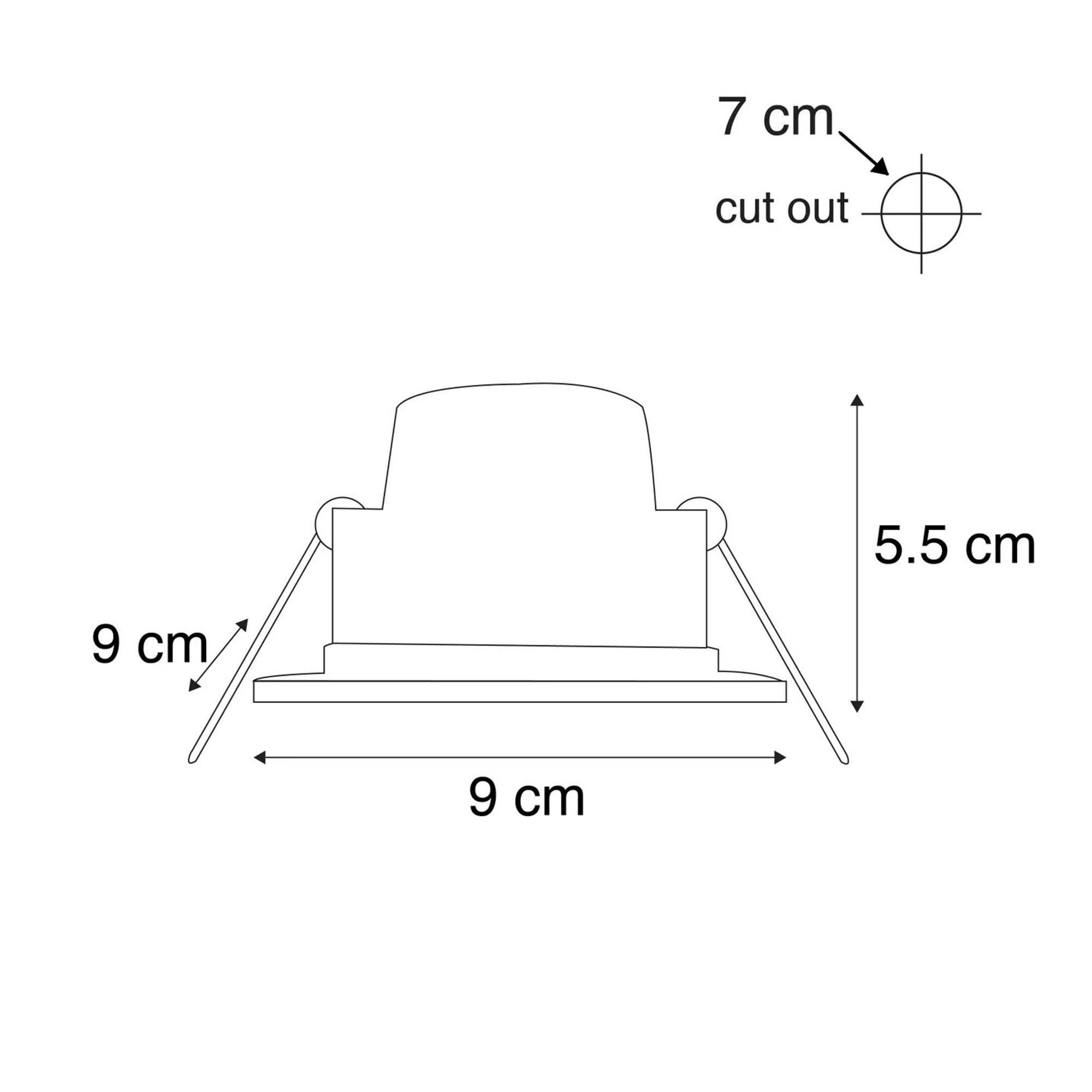 QAZQA Simply Spot encastrable - 9x9cm - LED incluse - 3 niveaux de ...
