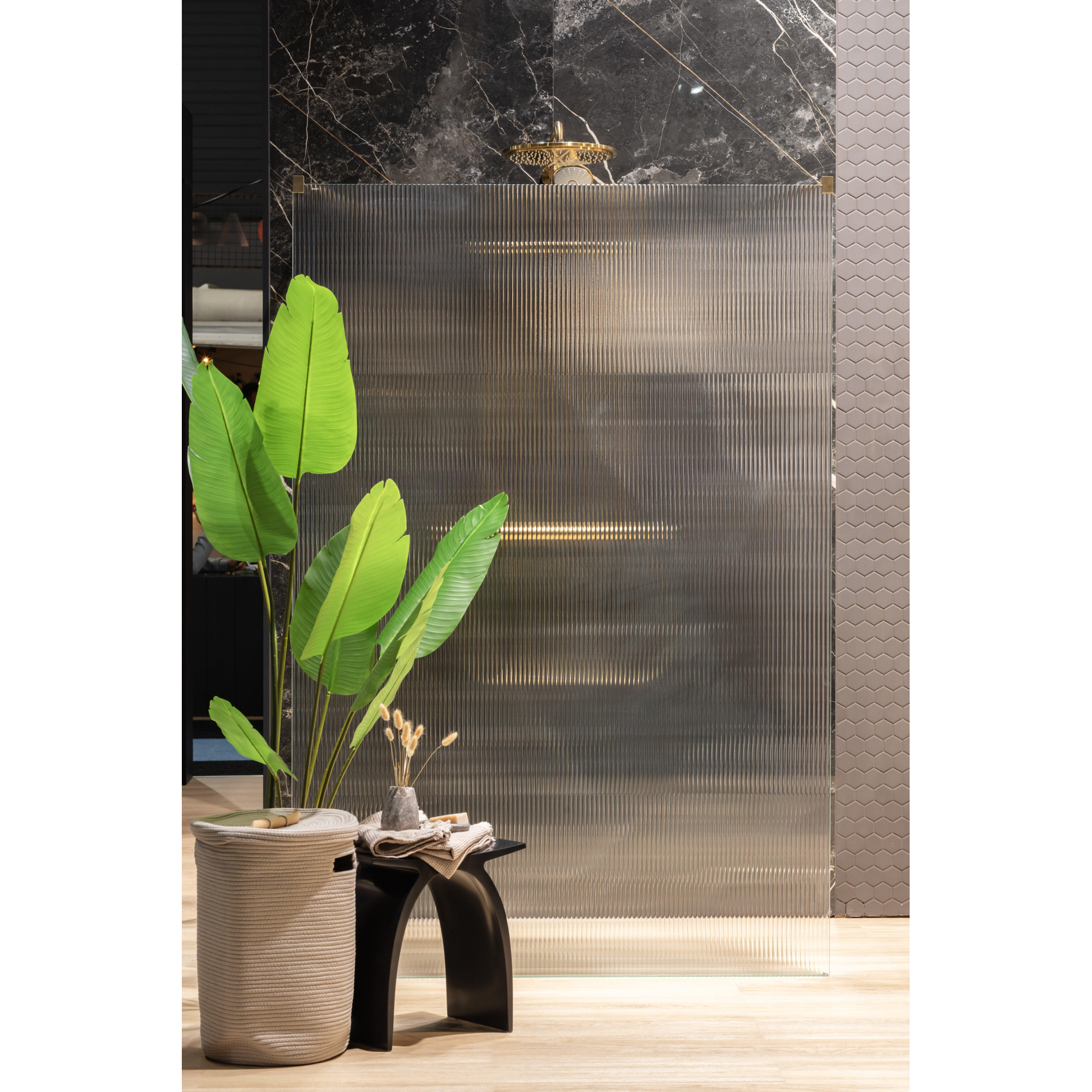 ZEZA Solid Badkamerkrukje - 42.5x23x42cm - solid surface - mat zwart ...