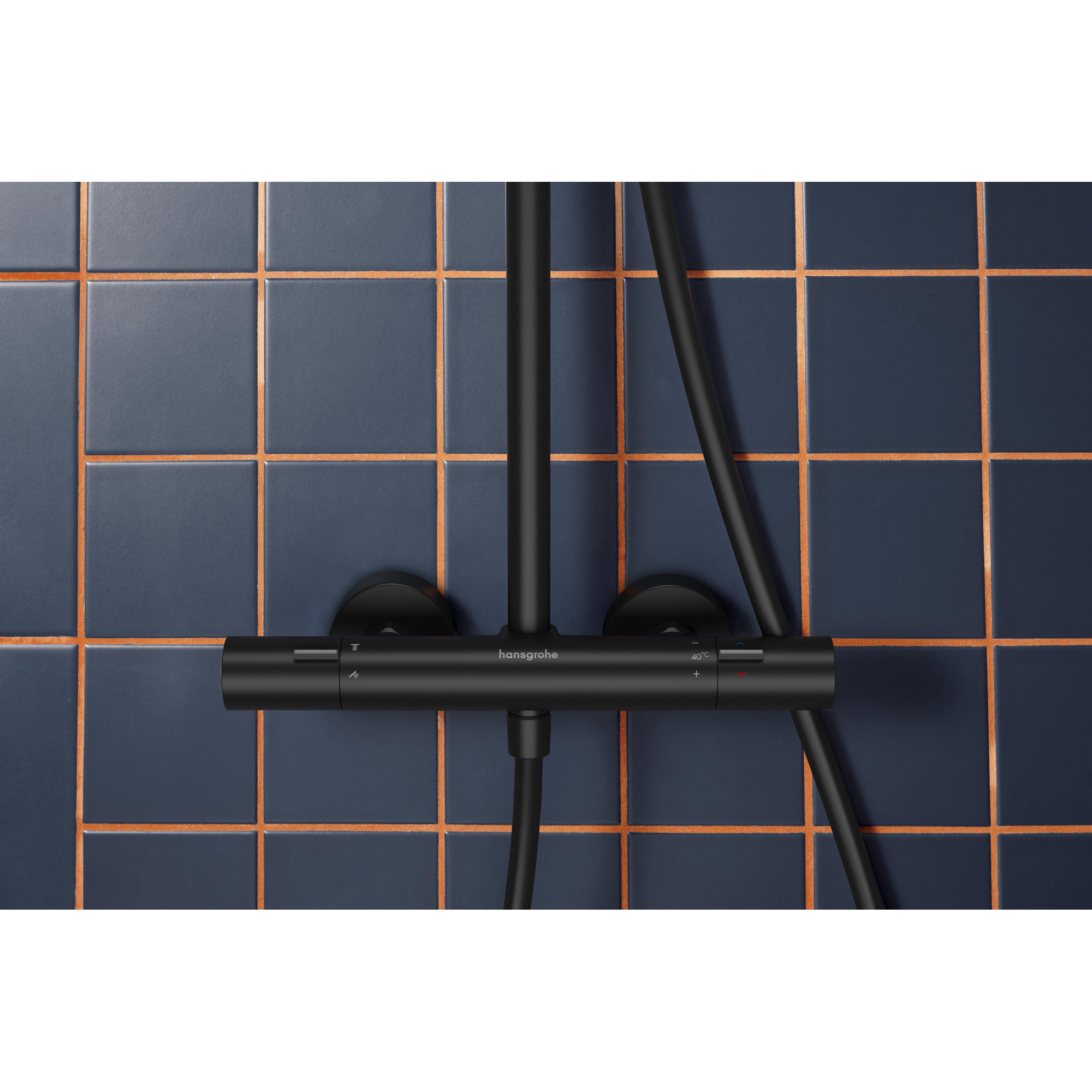 hansgrohe Activera S Showerpipe 240 - 1jet - EcoSmart+ - met Ecostat Fine Varia - mat zwart ...