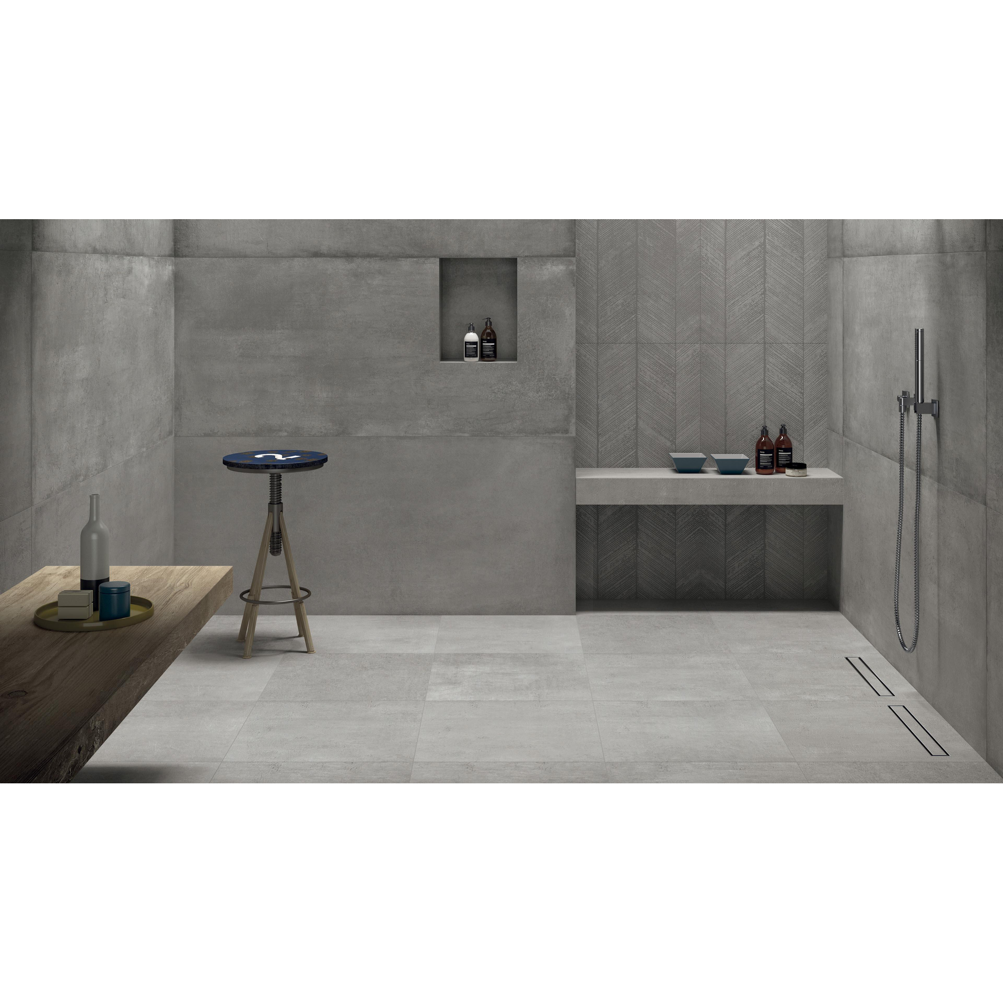 Kronos Prima materia Carreau de sol 400X800 Cemento 10mm Mat Ret.R10 ...