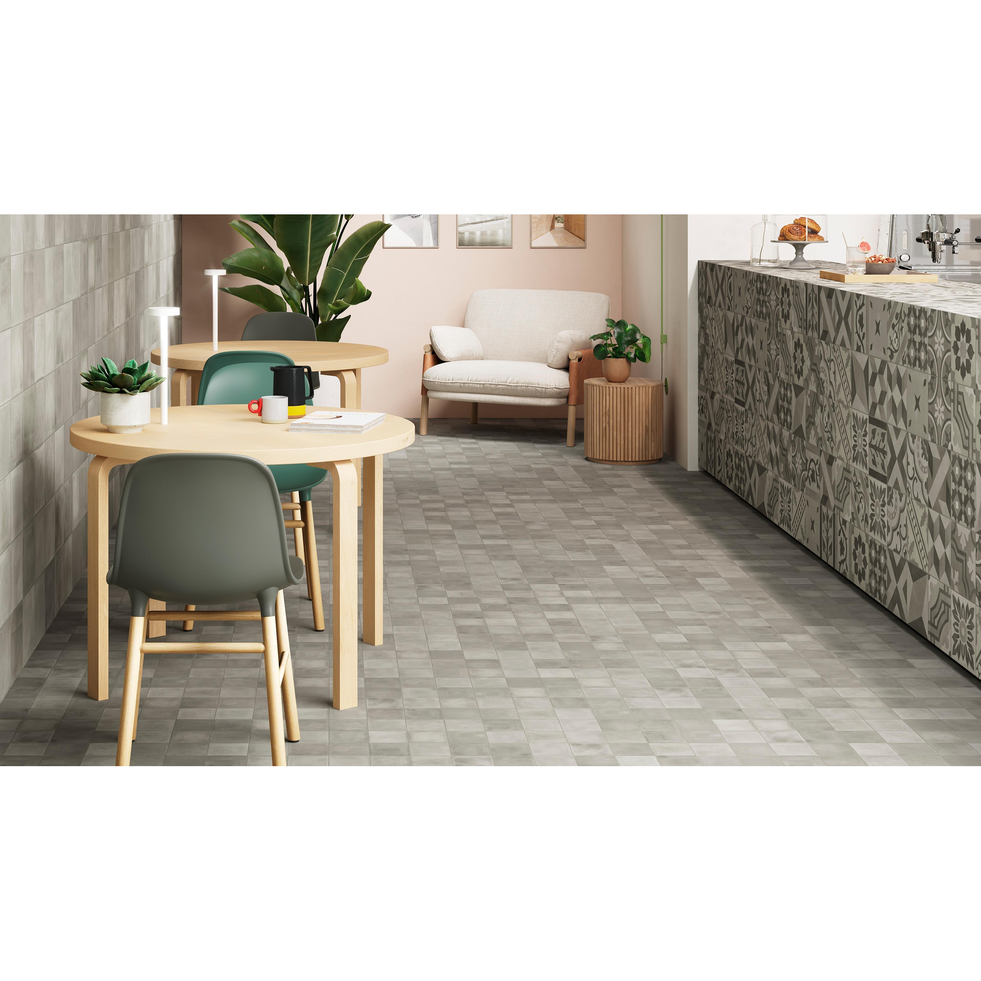 Marazzi D_Segni Blend Vloertegel - 10x10cm - 10.0mm - Grigio - 1594918 - Sanitairwinkel.nl