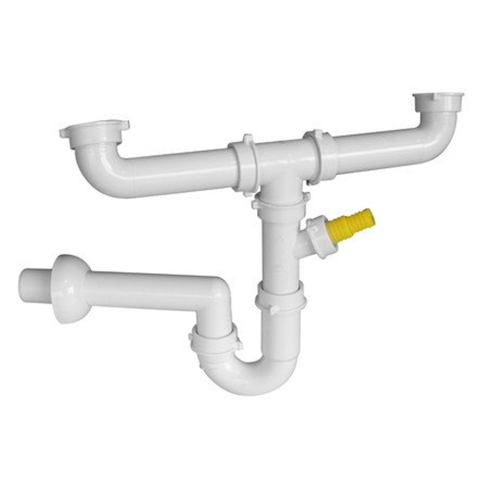 Nemo Skill siphon pour évier avec 2 bacs raccordement au lave-vaisselle ...