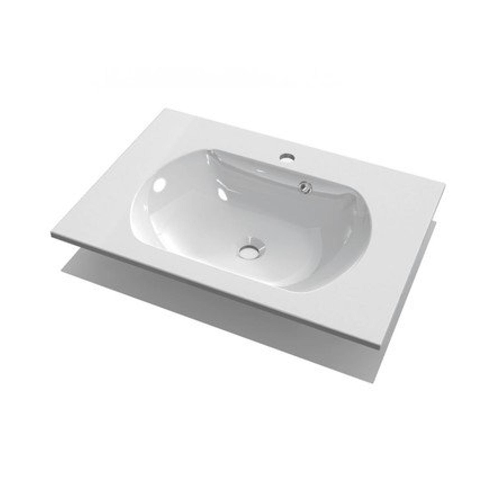 Nemo Start Neva lavabo-plan en marbre reconstitué 900x500x15 mm blanc ...