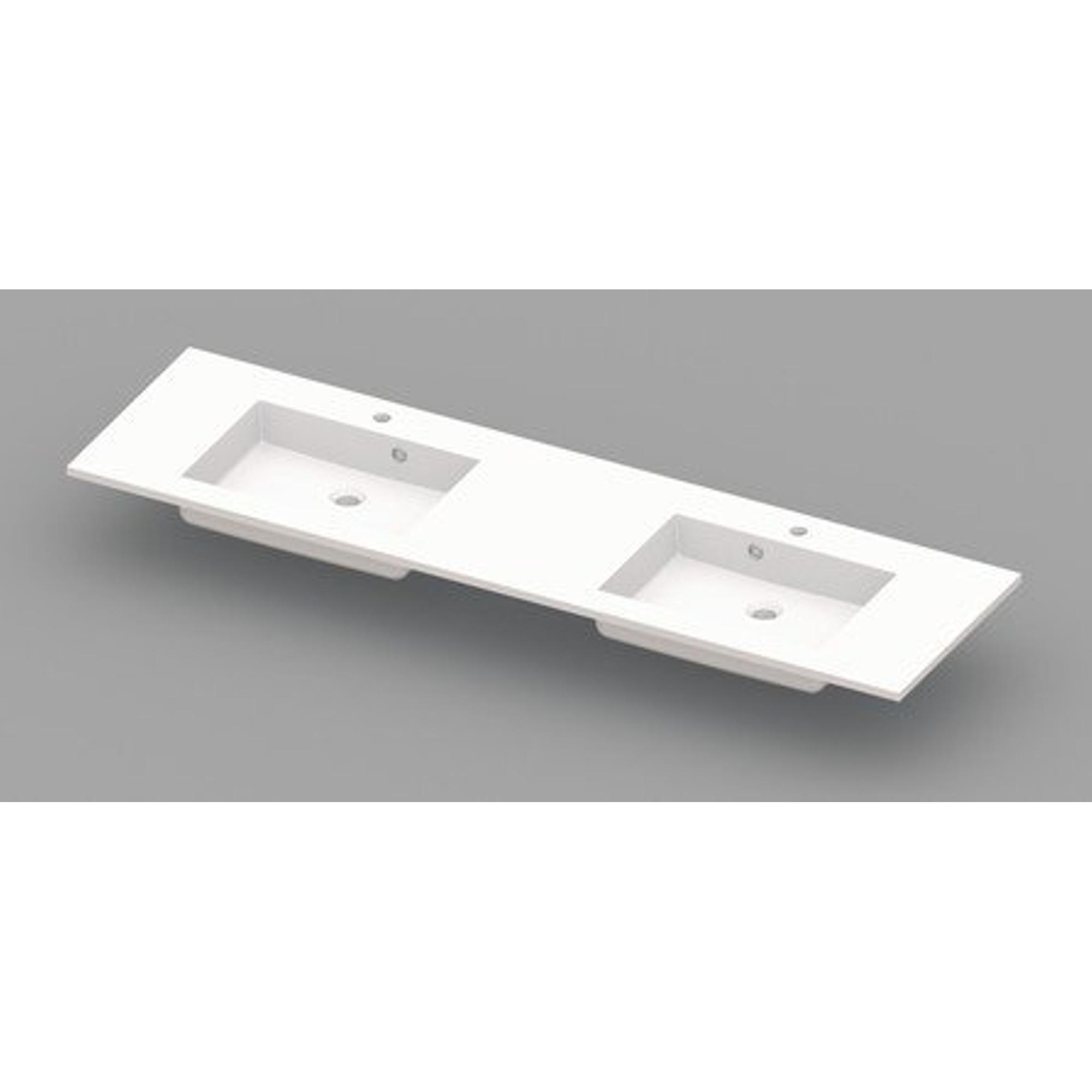 Nemo Spring Coste plan-vasque 1800 x 500 x 200 mm avec 2 orifices de ...